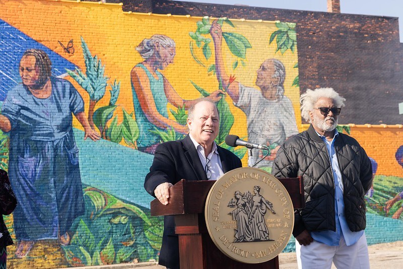 Mayor Duggan join city officials, artists, and community members to celebrate completion of the ...